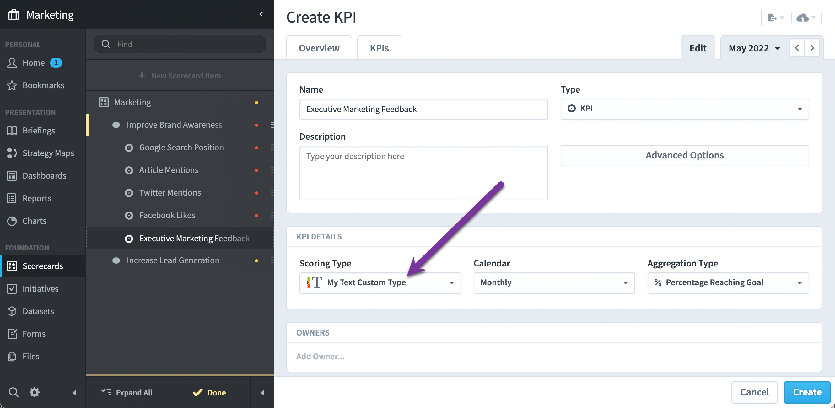 Using KPI Scoring Types Spider Strategies Support